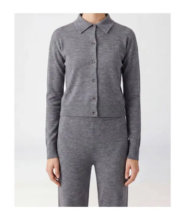 Max Mara Medeola Knitted Cardigan - Gray