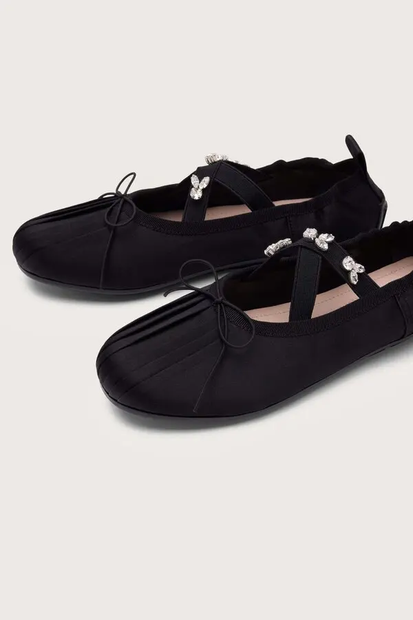 Simone Rocha Embellished Ballet Flats - Black