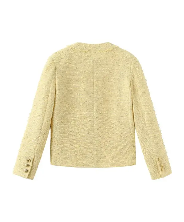 Marissa Chiara Long-sleeved Jacket With Button Closure And Front Pockets