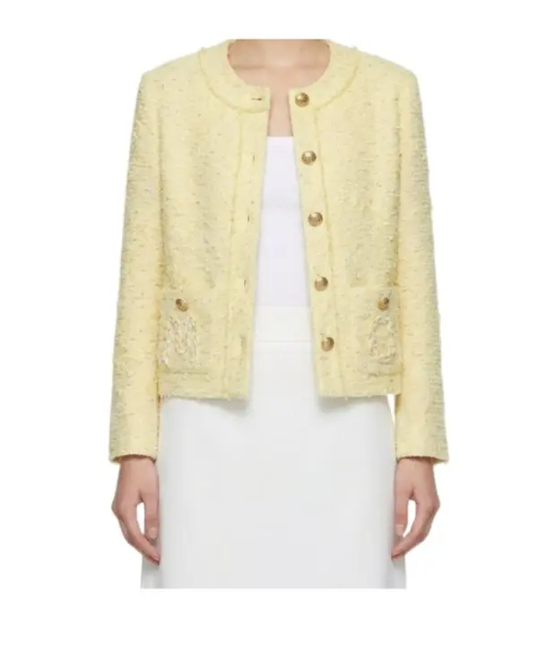 Marissa Chiara Long-sleeved Jacket With Button Closure And Front Pockets