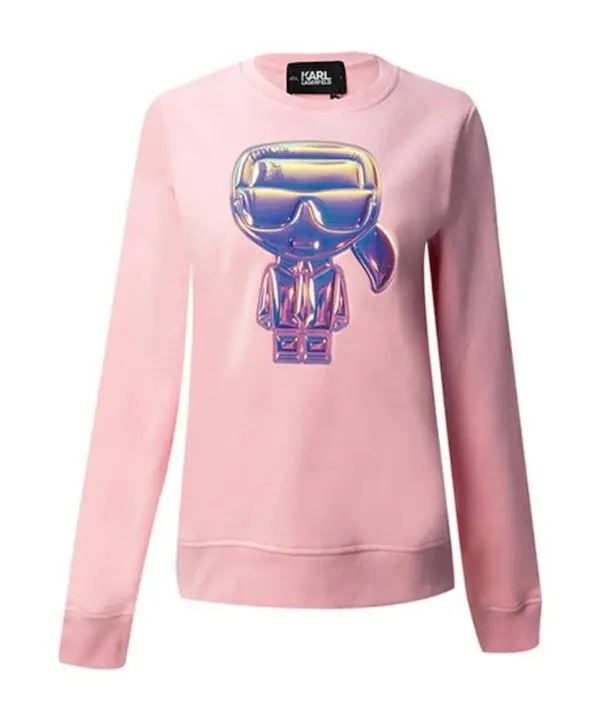 Karl Lagerfeld Printed Pullover Sweater - Pink