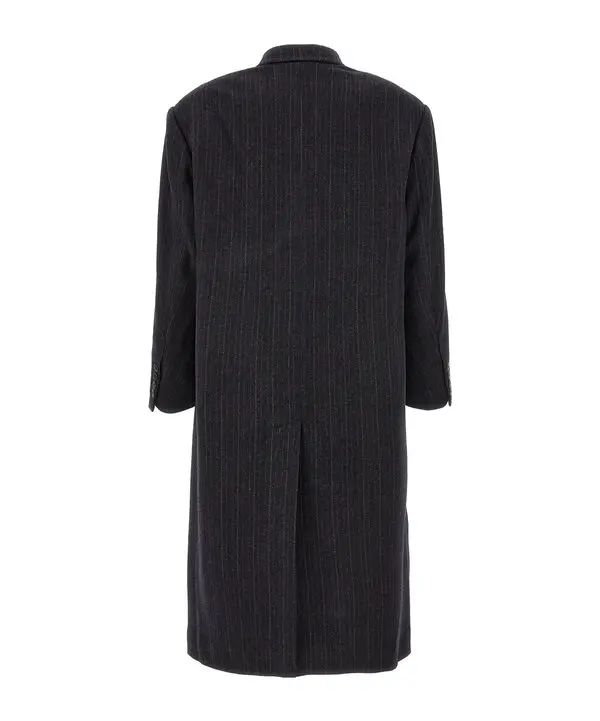 Isabel Marant Étoile Lexana Double-breasted Pinstripe Coat - Black