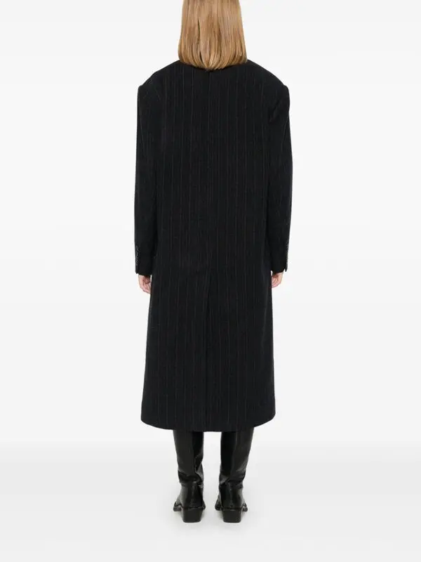 Isabel Marant Étoile Lexana Double-breasted Pinstripe Coat - Black