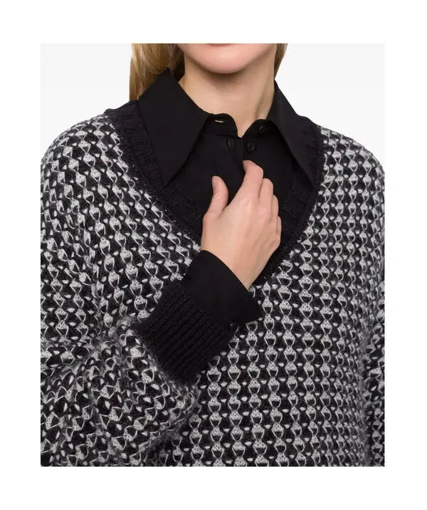 Alberta Ferretti Oversized V-neck Jumper