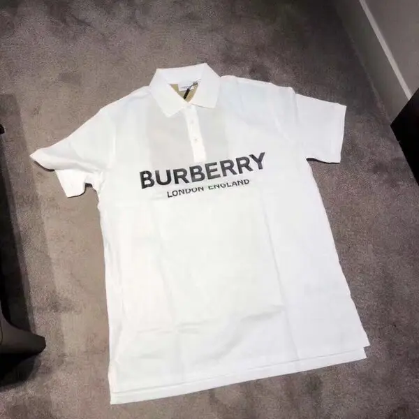 Burberry Logo Print Piqué Polo Shirt