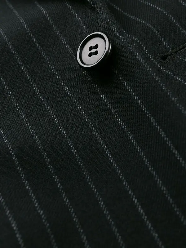 Saint Laurent Pinstriped Buttoned Blazer - Black