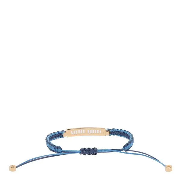 Miu Miu Cotton And Metal Bracelet With Logo