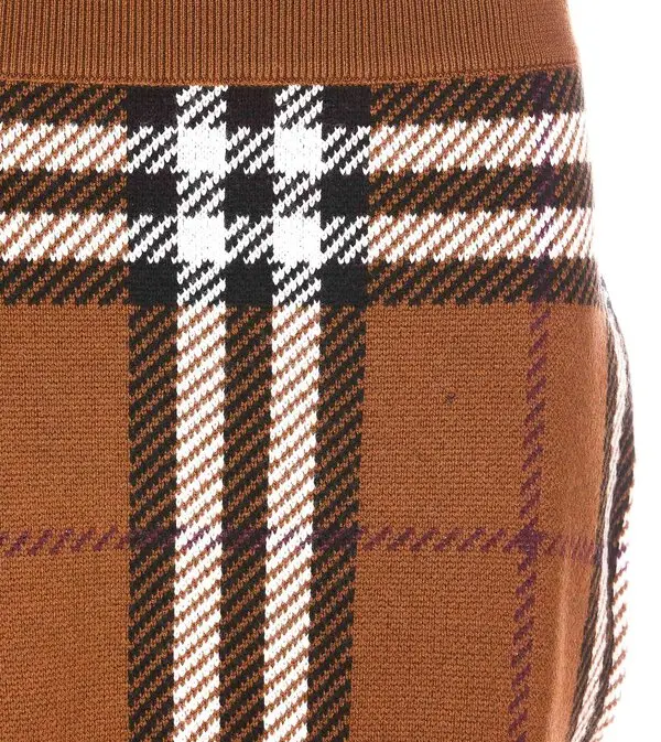 Burberry Kiandra Check Wool Mini Skirt