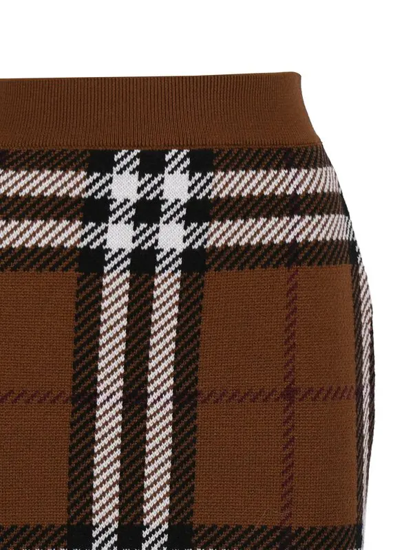 Burberry Kiandra Check Wool Mini Skirt