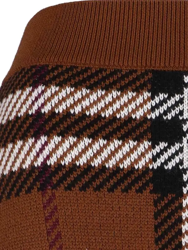 Burberry Kiandra Check Wool Mini Skirt