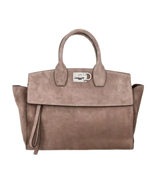 FERRAGAMO Studio Soft Suede Tote Bag