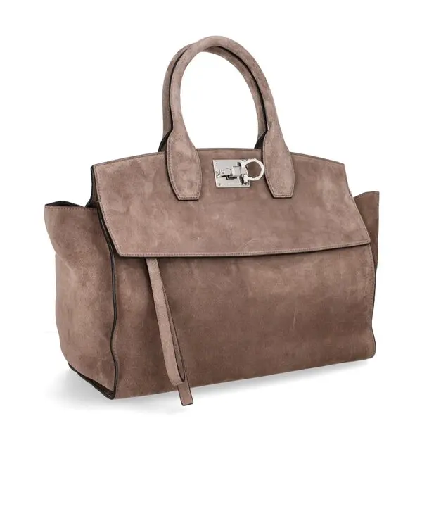 FERRAGAMO Studio Soft Suede Tote Bag