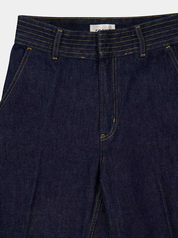 FRAME High-waisted Wide-leg Jeans With Quilted Seams