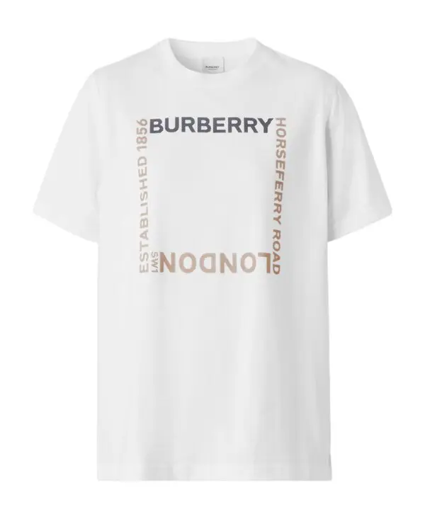 Burberry Logo Detailed Crewneck T-shirt - White