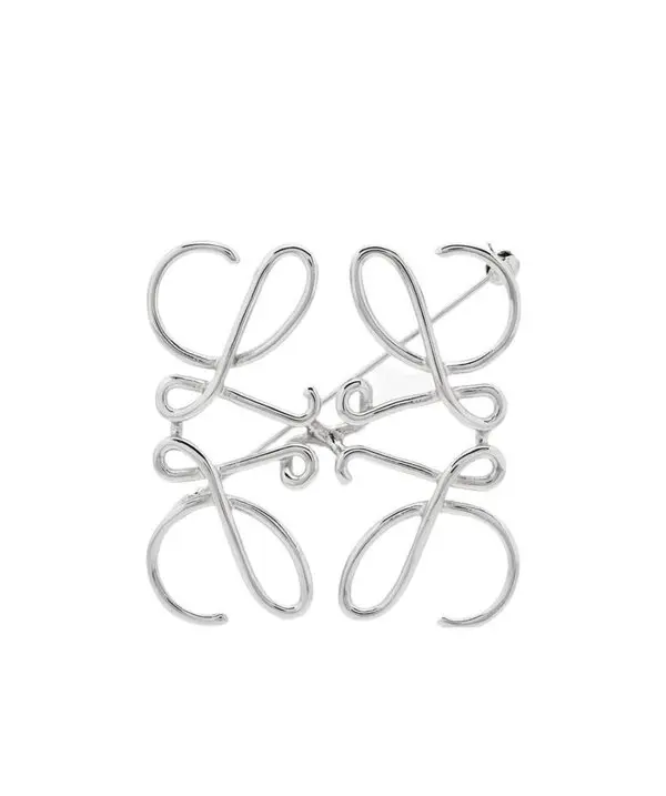 Loewe Anagram Pin Brooch - White