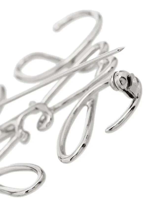 Loewe Anagram Logo Brooch - White