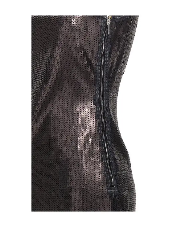 Rick Owens Asymmetrical Neck Sequined Maxi Dress - Black