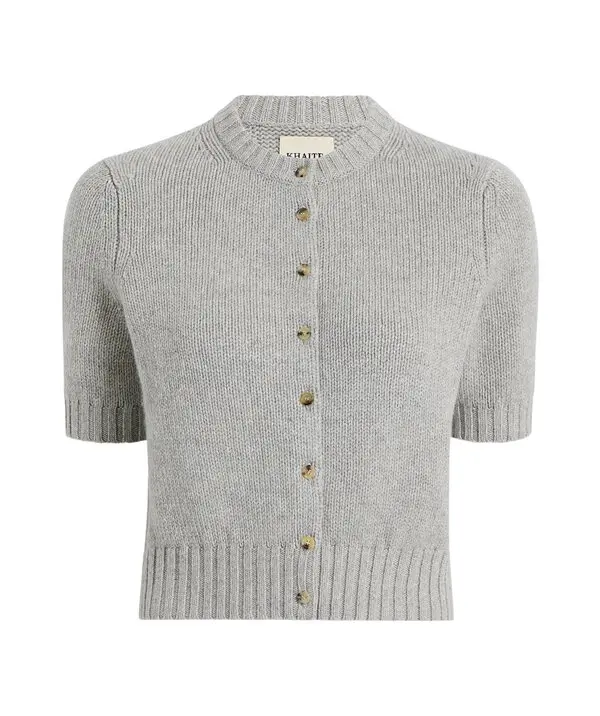 Khaite Nora Short-sleeved Cardigan - Grey