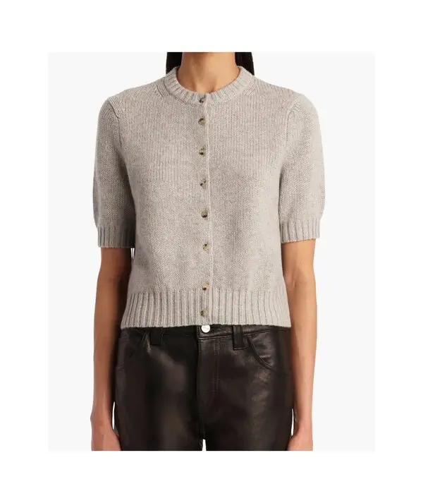 Khaite Nora Short-sleeved Cardigan - Grey