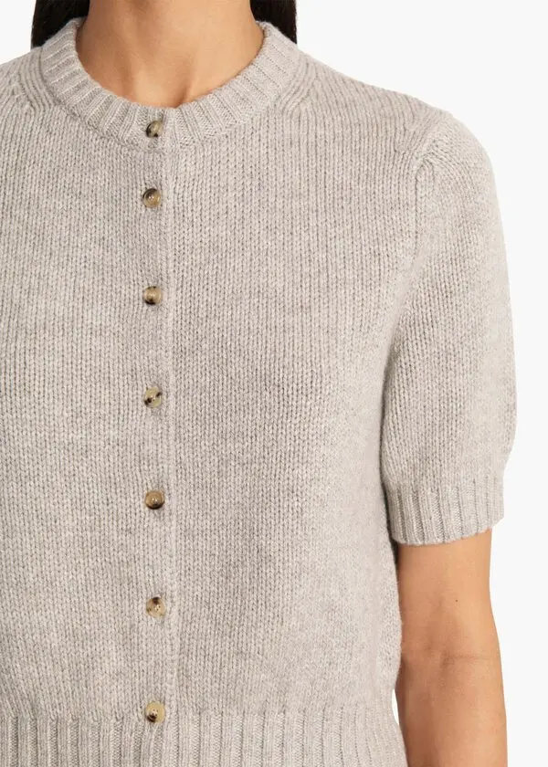 Khaite Nora Short-sleeved Cardigan - Grey