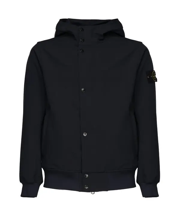 Stone Island Hooded Jacket With Logo Patch