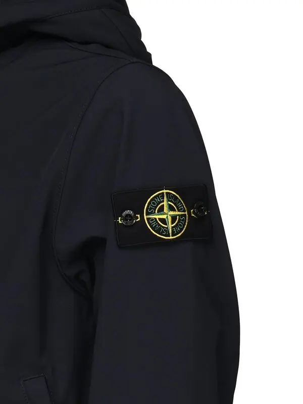 Stone Island Hooded Jacket With Logo Patch