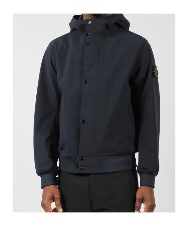 Stone Island Hooded Jacket With Logo Patch