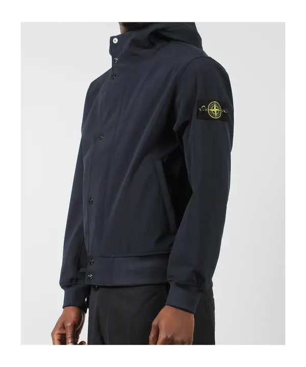 Stone Island Hooded Jacket With Logo Patch