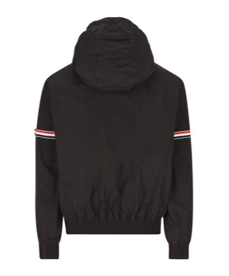 Thom Browne Zip-up Hooded Jacket With Striped Detail