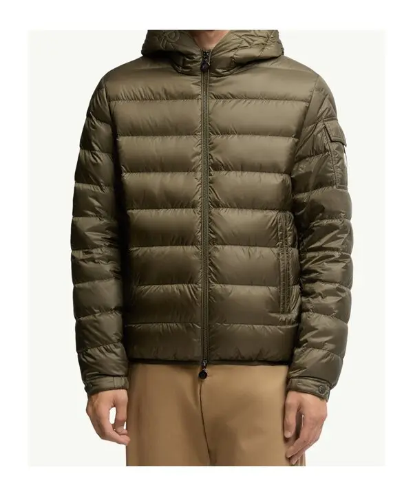 Moncler Zip-up Padded Jacket With Hood - Green