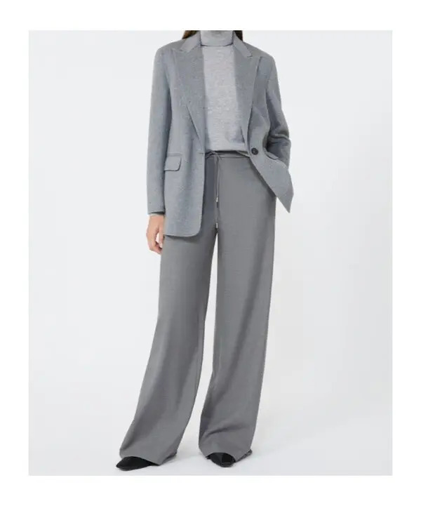 Max Mara Educata Ribbed Turtleneck Sweater - Light Gray
