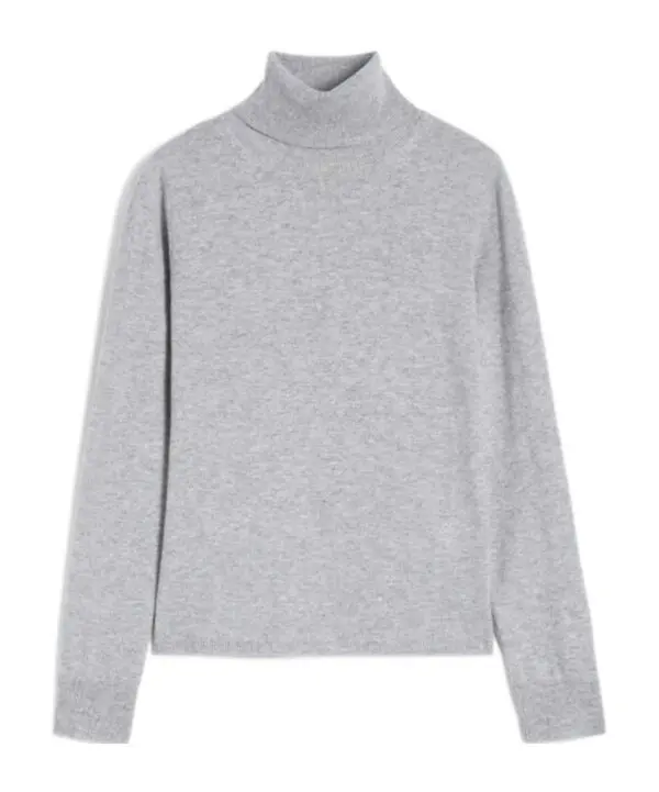 Max Mara Educata Ribbed Turtleneck Sweater - Light Gray