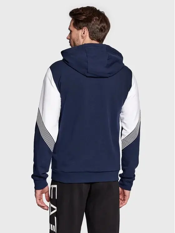 EA7 Logo Zip-up Hooded Casual Coat
