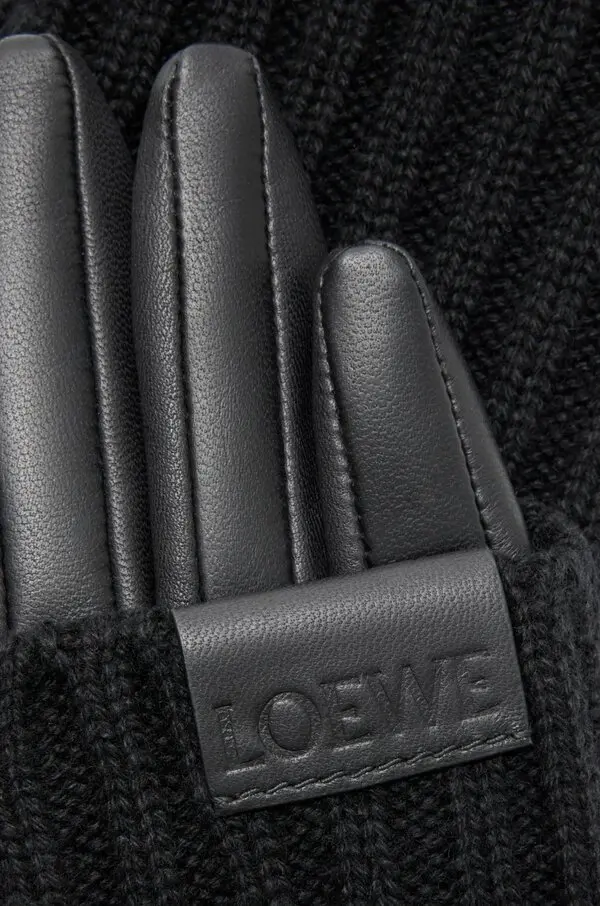 Loewe Ribbed Leather Gloves