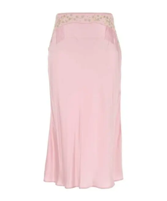 Prada Satin Midi Skirt With Graphic Detail