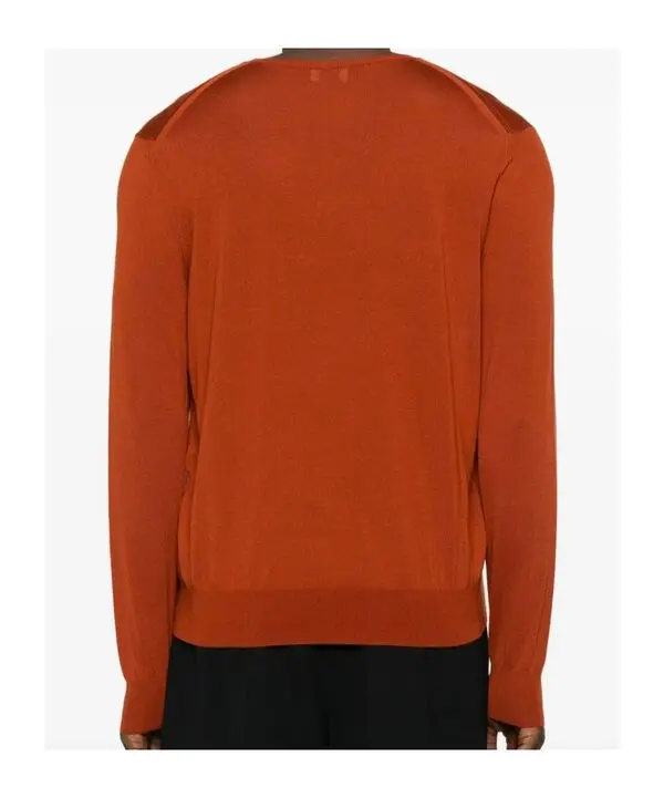 Saint Laurent Crew Neck Long Sleeve Sweater - Brown