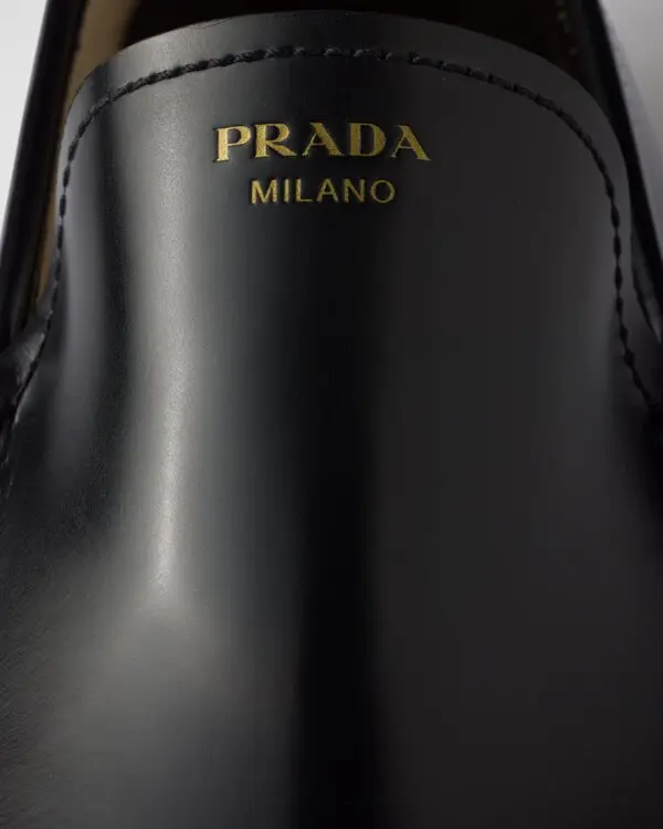 Prada Logo-debossed Ruched Loafers - Black