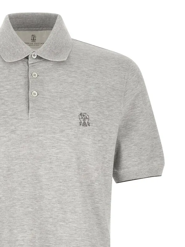 Brunello Cucinelli Logo Detailed Short-sleeved Polo Shirt