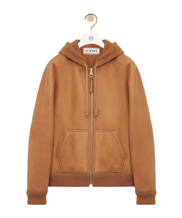 Loewe Hooded Reversible Leather Jacket - Brown
