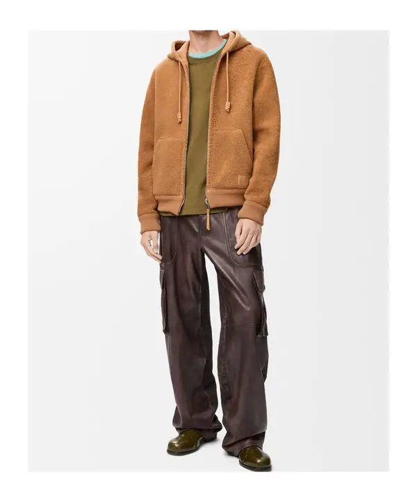 Loewe Hooded Reversible Leather Jacket - Brown