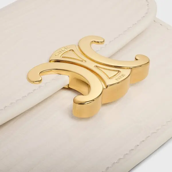 Celine Card Holder With Flap Triomphe In Lizard