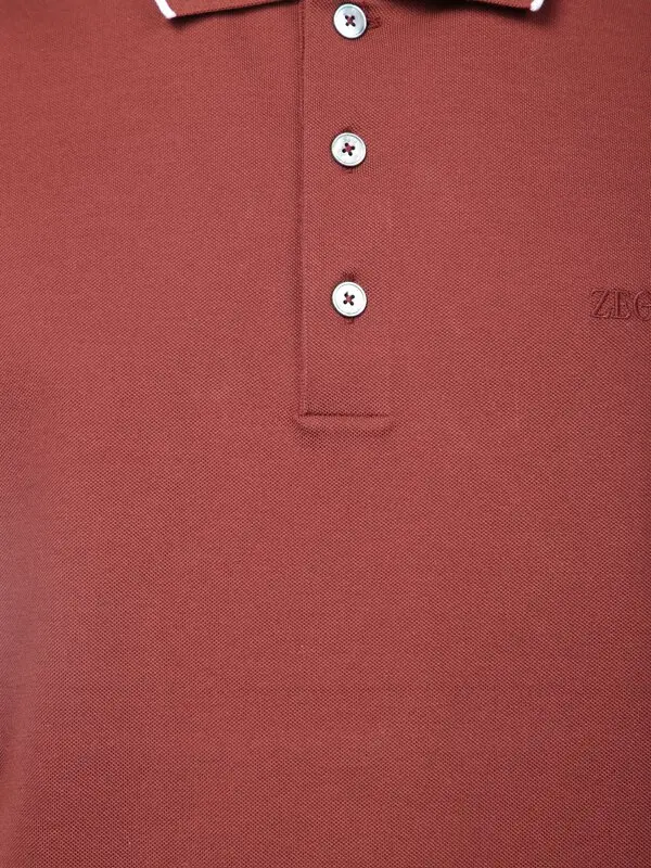 Zegna Logo Embroidered Short-sleeved Polo Shirt