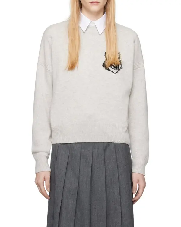 Maison Kitsuné Intarsia Logo Wool Jumper