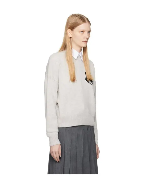 Maison Kitsuné Intarsia Logo Wool Jumper