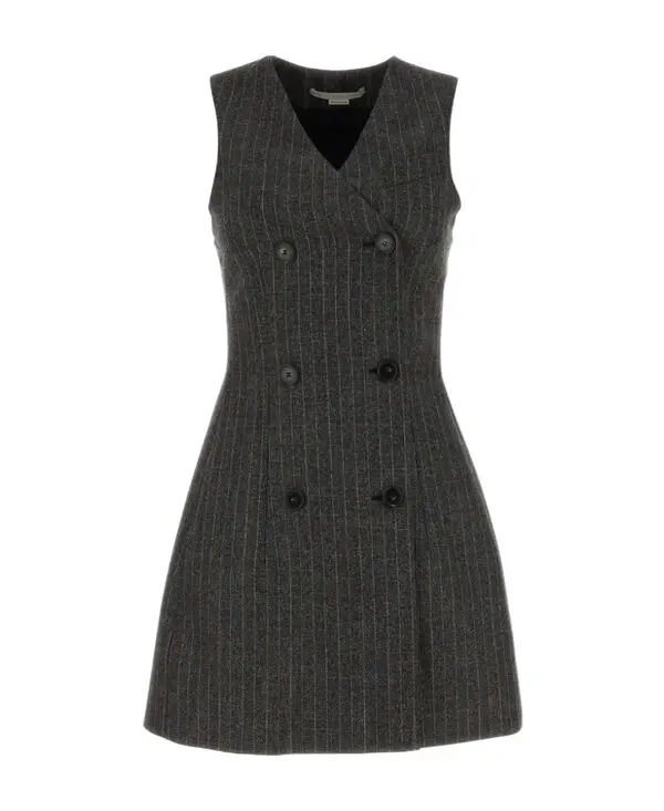 Stella McCartney Sleeveless Double-breasted Pinstripe Dress