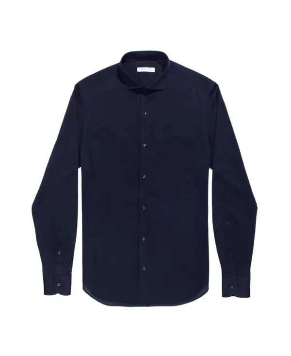 Loro Piana Navy Blue Classic Button Shirt