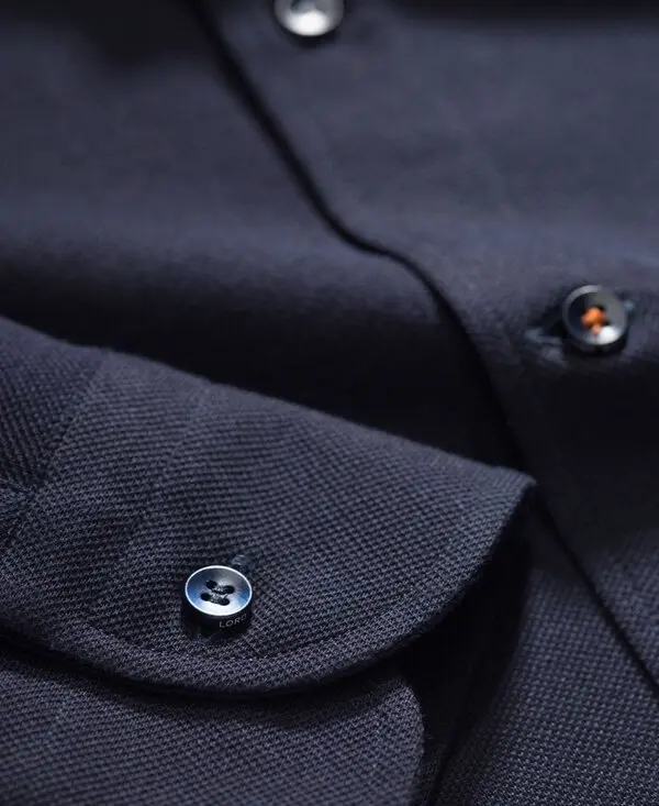 Loro Piana Navy Blue Classic Button Shirt