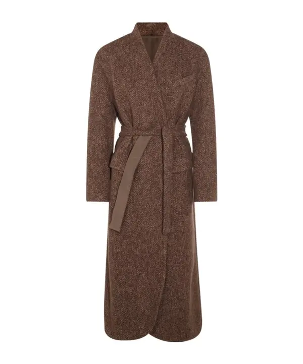 Brunello Cucinelli Single-breasted Belted Coat - Brown