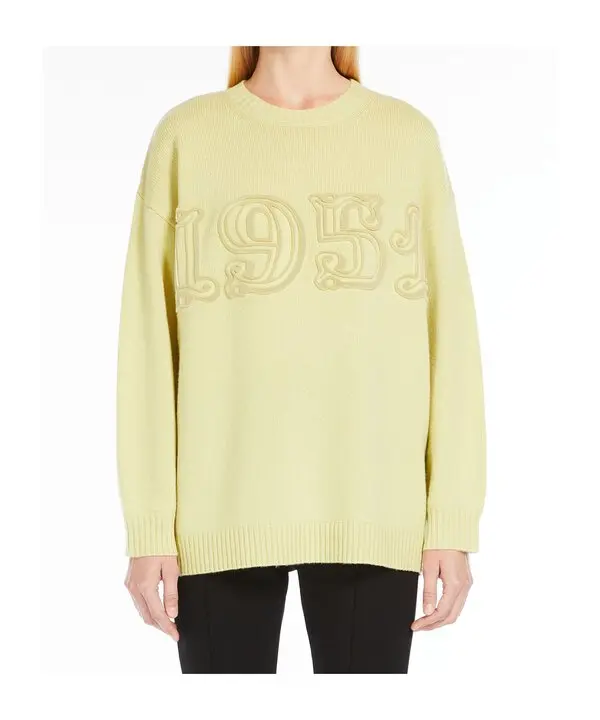 Max Mara Wool And Cashmere Interwoven Letter Pullover - Nude
