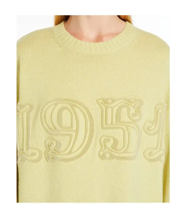 Max Mara Wool And Cashmere Interwoven Letter Pullover - Nude